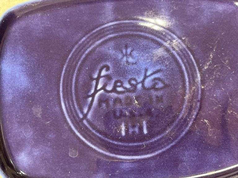 Older Fiesta purple 64oz. pitcher, 7 1/4"H, good - Albrecht Auction Service