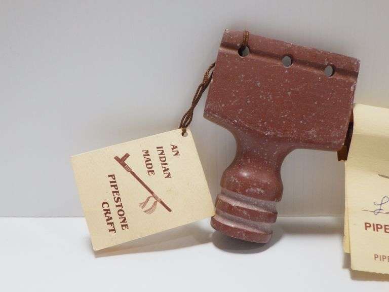 Handmade Native American pipestone national monument pipe, 10 1/2 ...