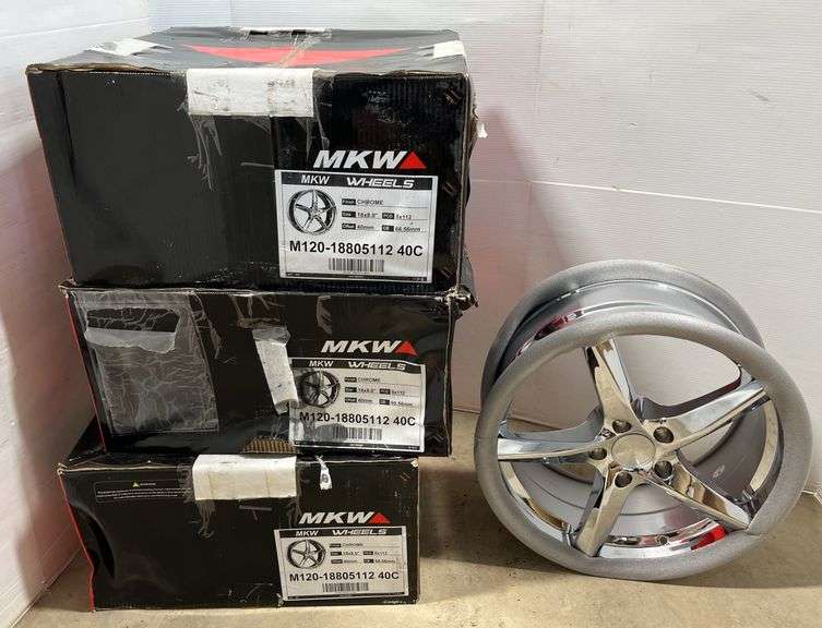 (4) MKW rims, chrome, size is 18" x 8", bolt pattern 5x112" offset is ...