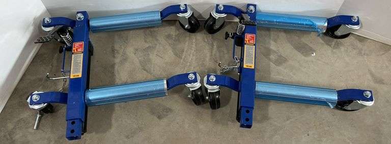 Set of (2) Tuffliom car wheel dolly jacks, mechanical 1,500 lbs. car ...