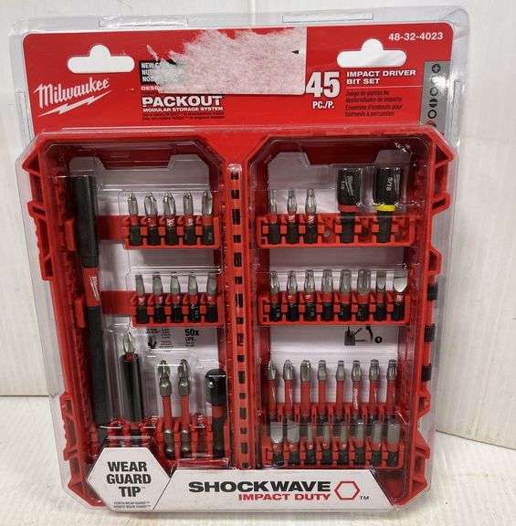 Milwaukee 45-piece shockwave impact driver set, up to 50x the life of ...