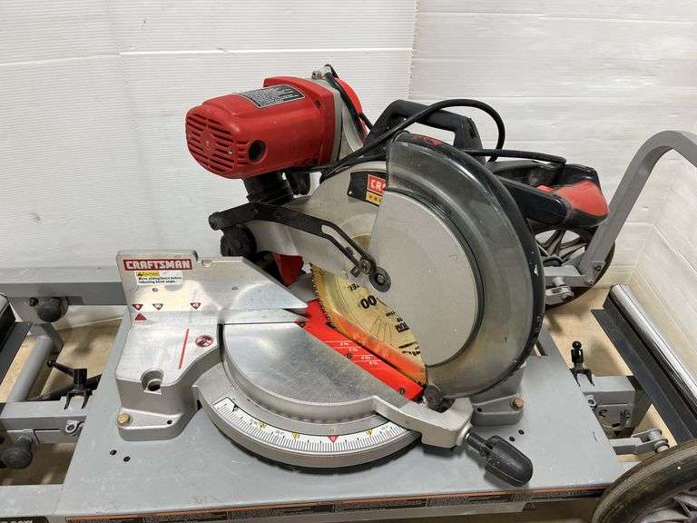 Craftsman 12" dual compound miter saw on RIDGID MS-UV miter saw utility ...