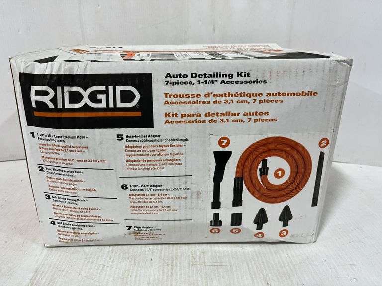 RIDGID car detailing kit for wet/dry shop vac, includes: 1 1/14" x 10 ...