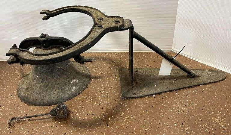 American Bell & Foundry Co. Cast Iron Bell with Wall Mounting Bracket ...