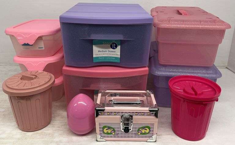 Store-It-Containers, comes from Target, pink and purple glitter in ...
