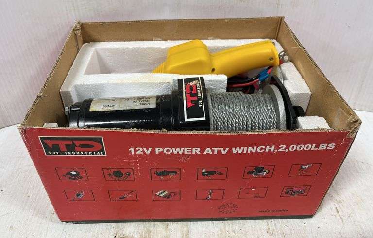 12V Power ATV winch, 2000 lb., new - Albrecht Auction Service