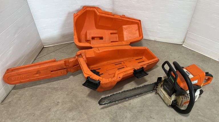 STIHL chainsaw with case, model no. 065, blade- 16", used last month ...