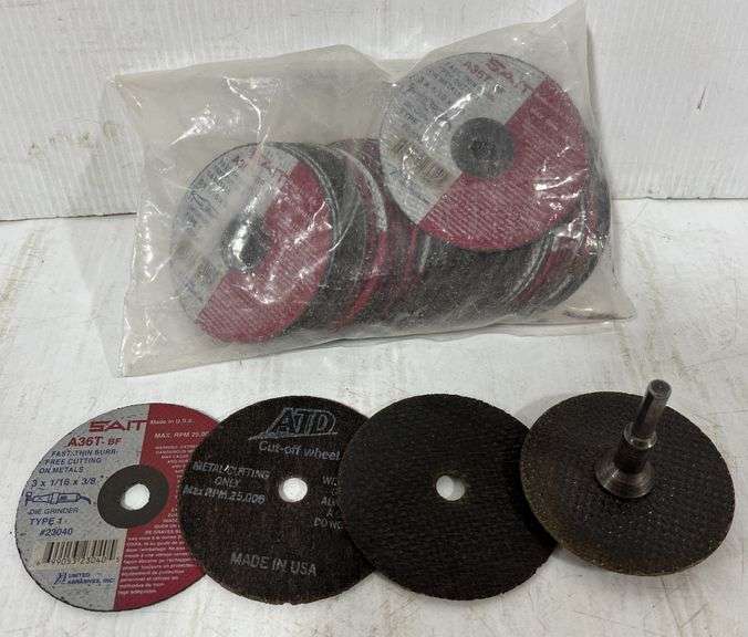 (42) Sait A36T cutoff wheels, 3", with holder, for metal, new ...