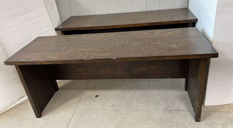 (2)Solid wood workbenches, 71"W x 24"D x 28 1/2"H, real wood, heavy duty, used, nice - Albrecht ...