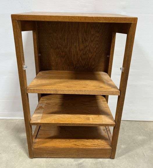 Wooden small shelf/cabinet, 17"W x 12"D x 27"H - Albrecht Auction Service