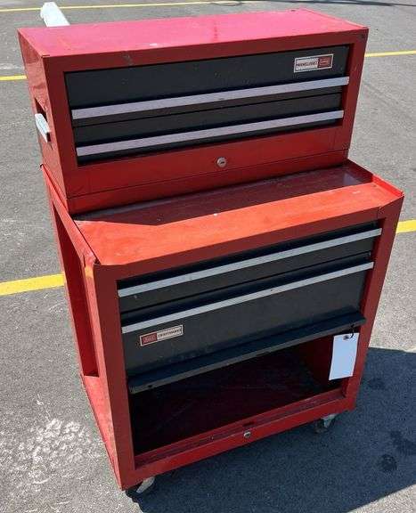 Craftsman roll around tool chest and matching tool box, stacked- 26" x ...