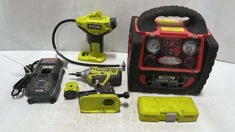 RYOBI 18V battery, tools, charger, no battery included; Power 400 jump ...