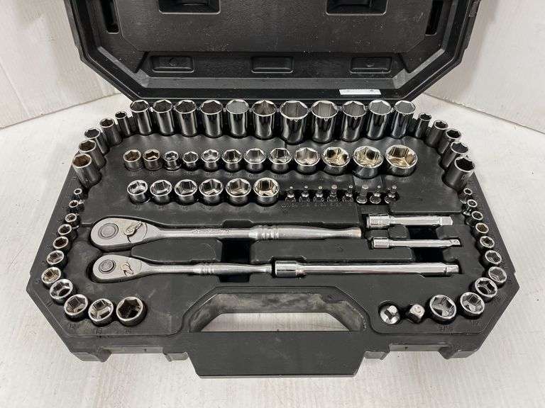 Husky 75-piece mechanics tool set, 1/4" and 3/8" ratchets with ...