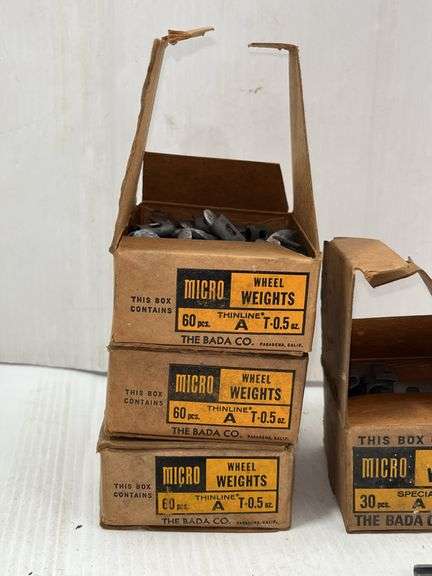 (4) Boxes micro wheel weights, include: 60-Pieces thinlines A T-0.5oz ...