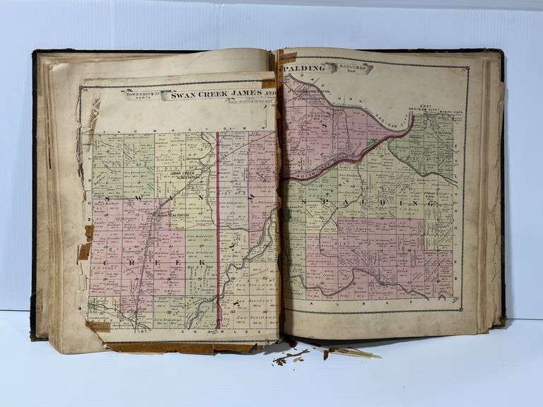 1877 Atlas of Saginaw County, MI by F.W Beers & Co., NY, this original ...