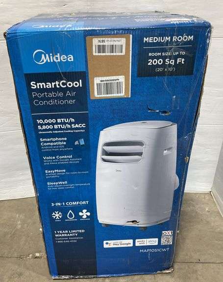 Midea smart cool 10,000 BTU air conditioner, smartphone compatible ...