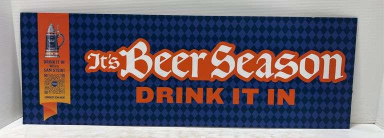 Samuel Adams Beer store display sign, 44 1/2"W x 15"H, good - Albrecht ...