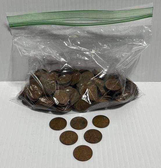 Over (200) Mixed 1950's wheat pennies, clear dates, average circulation ...