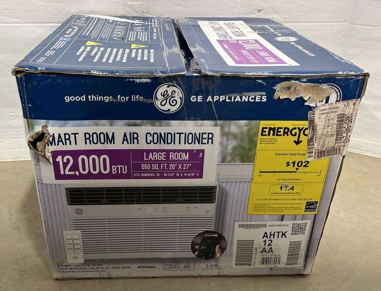 GE 12,000 BTU large room smart AC, box- 21"W, unused; If you purchase a ...