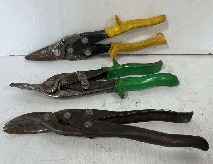 (3) Wiss snips, M1, M2, and M3 left, right, and straight, used ...