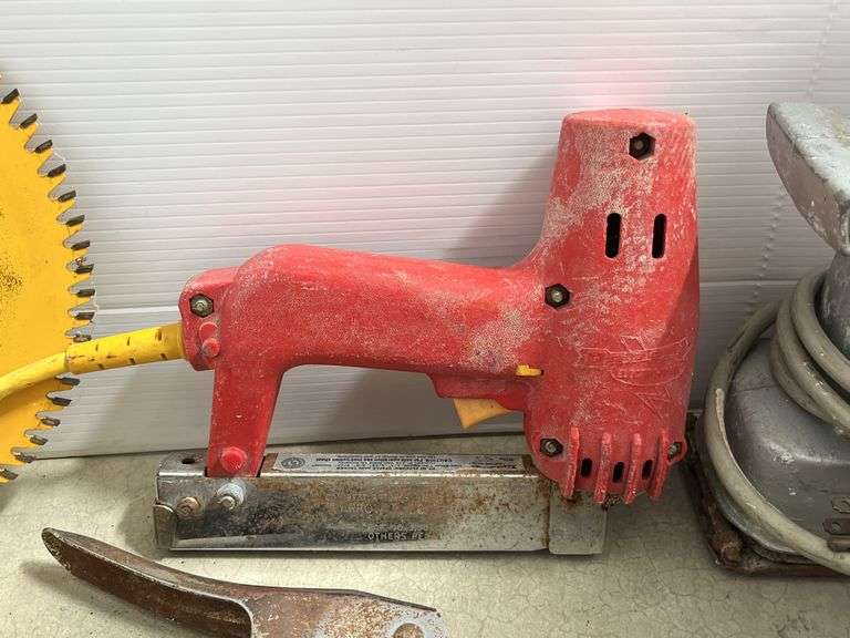 (2) T-50 Staplers, one for parts; Stapler, works; Sander, works with ...