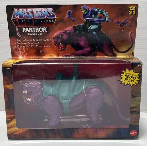 Masters of The Universe He-Man retro play Panthor, box- 12"L, mint in ...