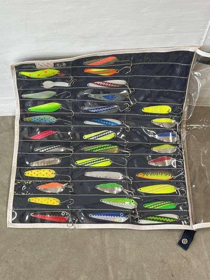 (34) Fishing spoons, up to 4 1/2", Salmon, trout, and steelhead, good ...