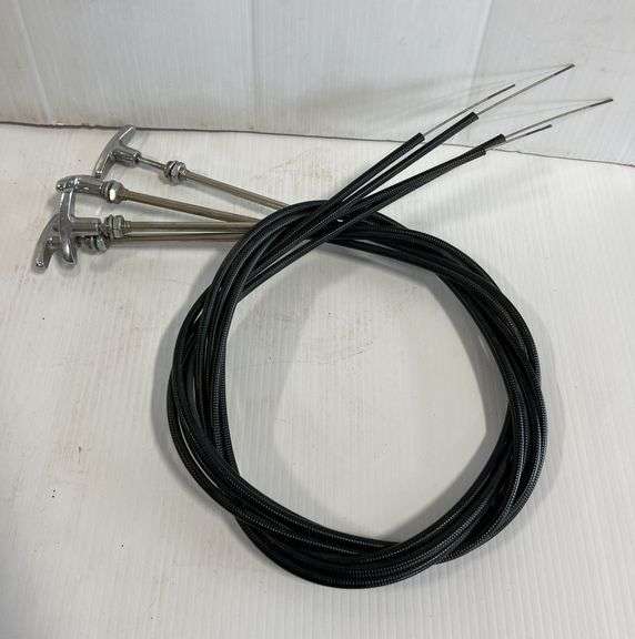 (4) Remote control push-pull cable, chrome T-handle with very flexible ...