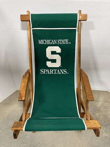 Michigan State Spartan sling chair, 20"W, excellent - Albrecht Auction ...
