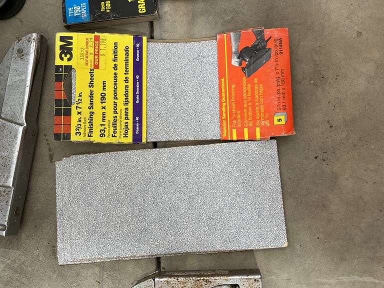 (2) T-50 Staplers, one for parts; Stapler, works; Sander, works with ...