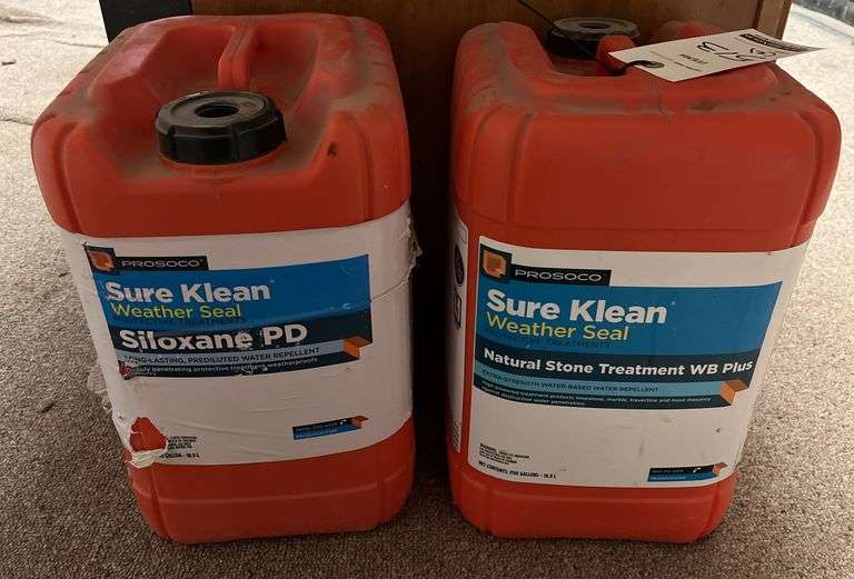 (2) Partial Jugs of Sure Klean Weather Seal - Albrecht Auction Service