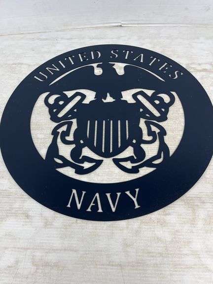 United States Navy metal sign, 20"Dia, great/new - Albrecht Auction Service