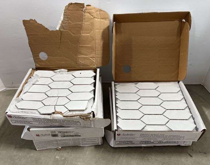 (5) Cases of Daltile Luxcraft white glazed ceramic picket mosaic tile ...