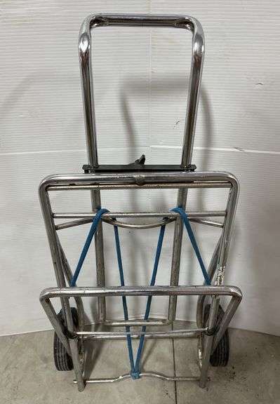 Metal hand cart, closed- 32"H, good - Albrecht Auction Service