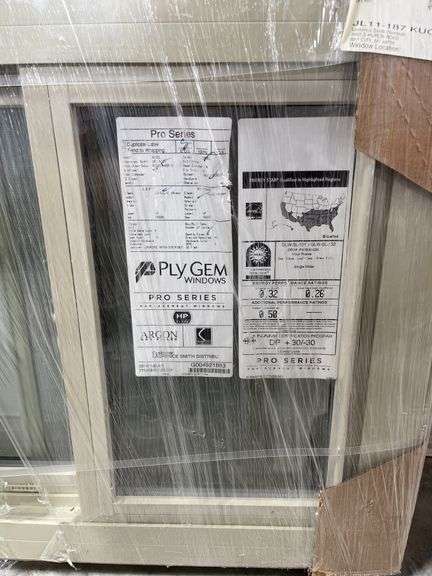 PLY GEM window Pro-Series, 28" x 24", side slide open, almond color, vinyl, new - Albrecht ...