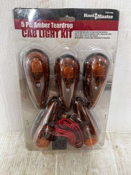 Haul Master 5-piece amber teardrop cab light kit, 12V, front or rear ...