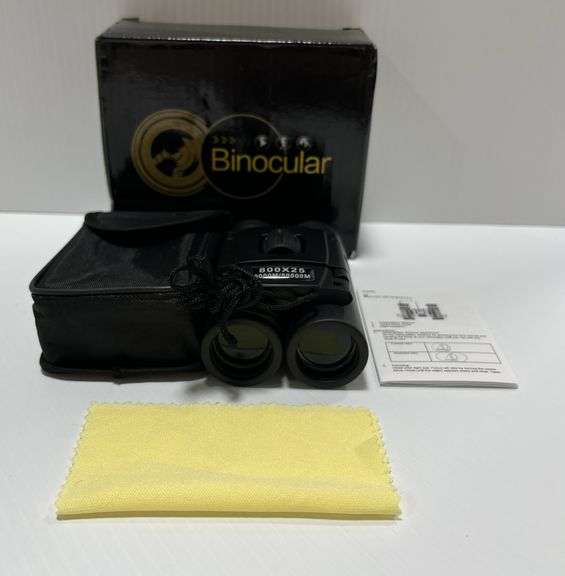 Pocket binoculars with carry pouch, 800x20, box- 5 1/8"W x 2"D x 4 1/4 ...