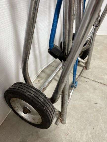 Metal hand cart, closed- 32"H, good - Albrecht Auction Service