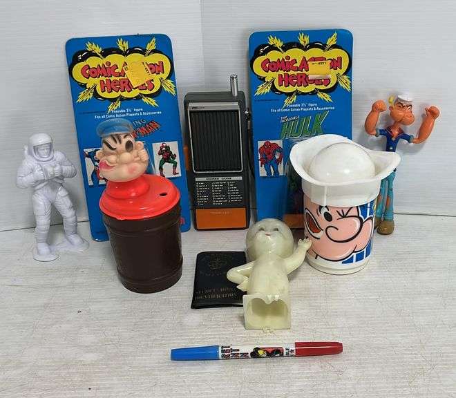 Secret Agent Pen and license with safety patrol shield, Popeye, Casper ...
