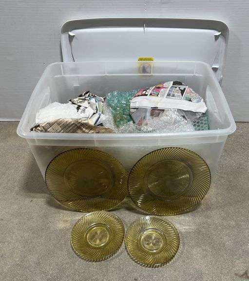 (36) Pieces of Diana amber depression glass, up to 9 3/8"Dia - Albrecht ...