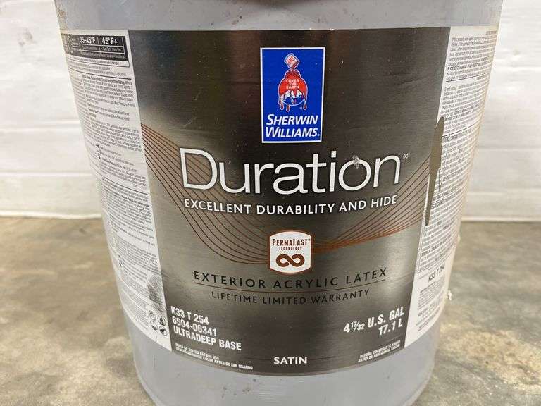 5-Gallon Sherwin Williams duration exterior paint - Albrecht Auction ...