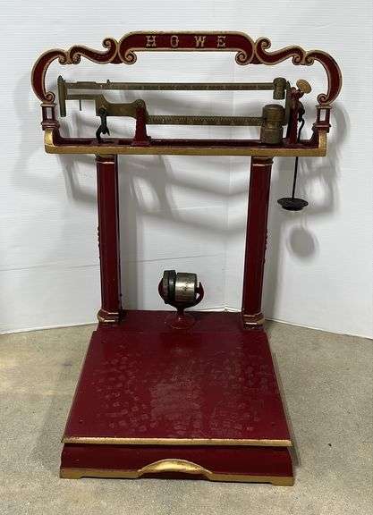 Howe scale, cast with brass instrumentation, base- 15 1/2" x 16 1/4" x ...