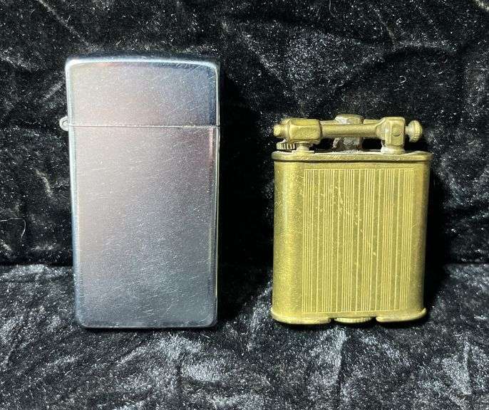 (2) Older lighters: 18K gold plate Park Sherman lighter with liftarm ...