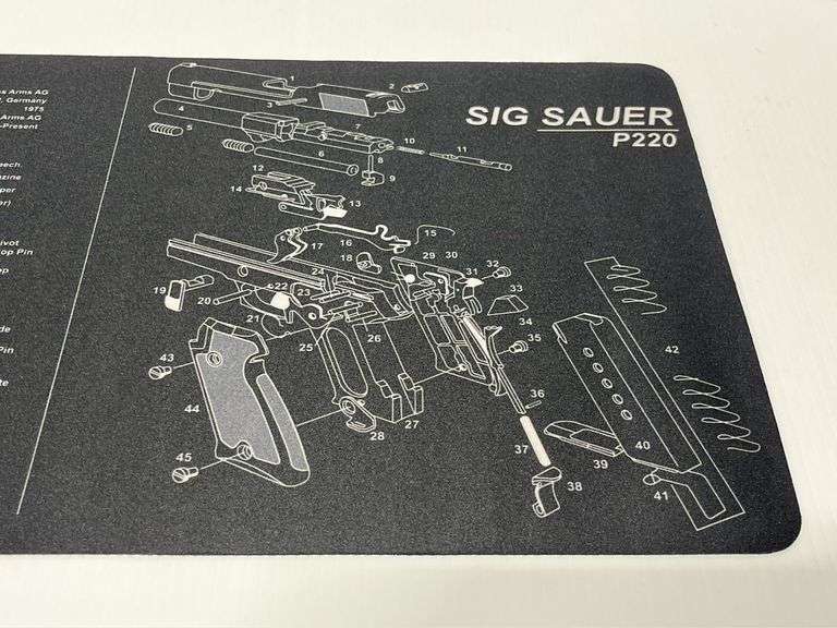 Sig Sauer P220 anti slip cleaning mat, parts list and exploded view, 16 ...