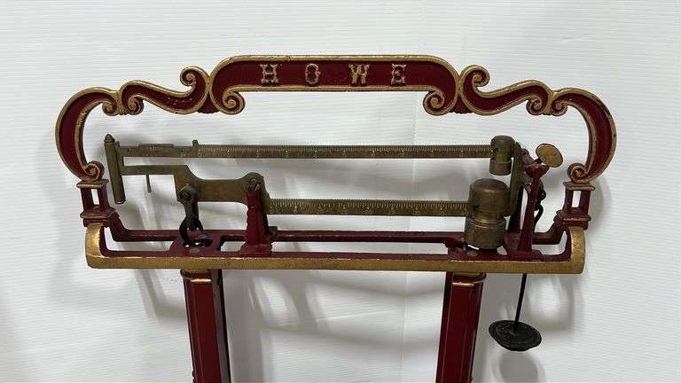 Howe scale, cast with brass instrumentation, base- 15 1/2" x 16 1/4" x ...