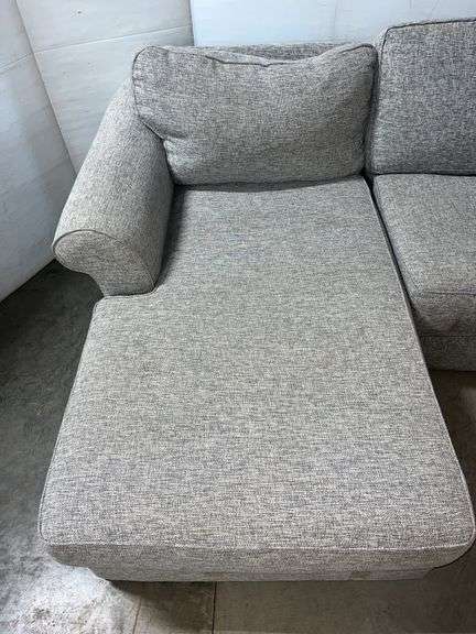 Jonathan Lewis left-hand fabric sectional couch with chaise lounge ...