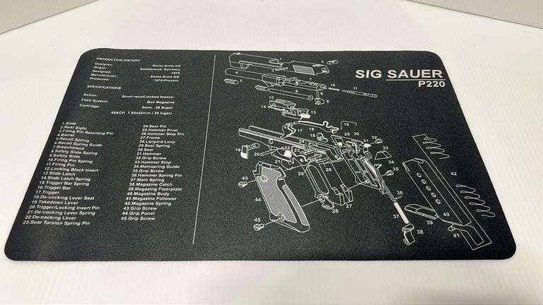 Sig Sauer P220 anti slip cleaning mat, parts list and exploded view, 16 ...