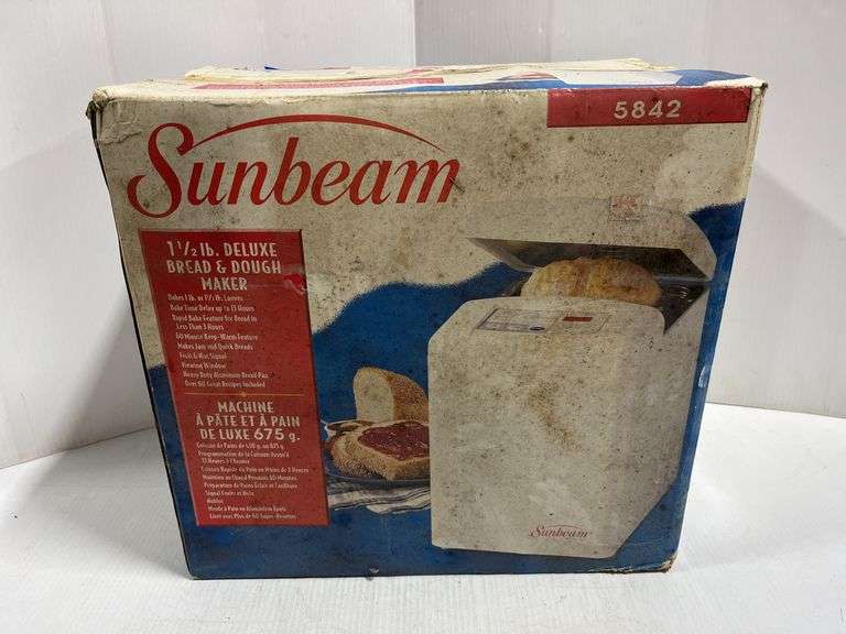 Sunbeam Model 5842 1 1/2 lb. deluxe bread and dough maker, NOS, box has ...