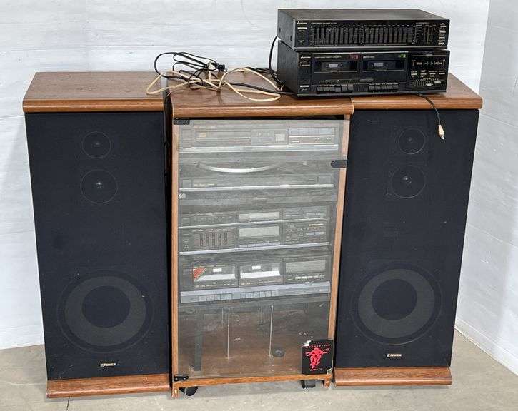Fisher stereo system with (2) speakers, include: Turntable, amplifier ...