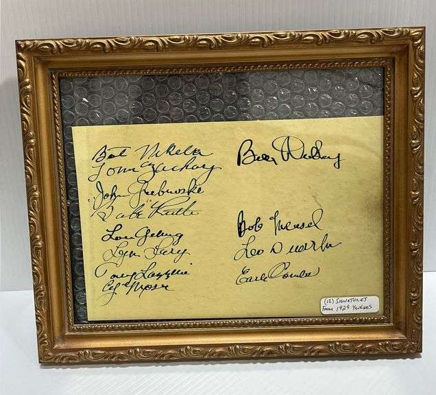 (12) Signatures form New York Yankees, 1929 team, include: Babe Ruth ...